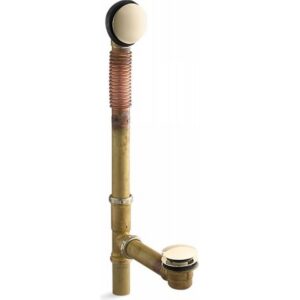 kohler k-7259-af 1-1/2" toe-tap adj 14" to 20" bathtub drain french gold