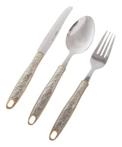 western buckle stainless silverware dinner set (12 piece set) by cowboy living