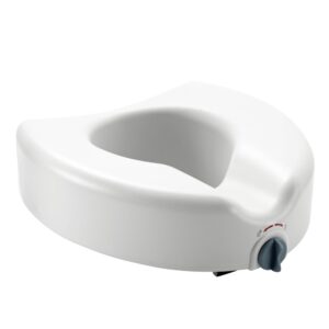 medline 5" raised toilet seat with lock, no arms, white, 400 lb capacity - easy installation - elderly & disabled bathroom aid