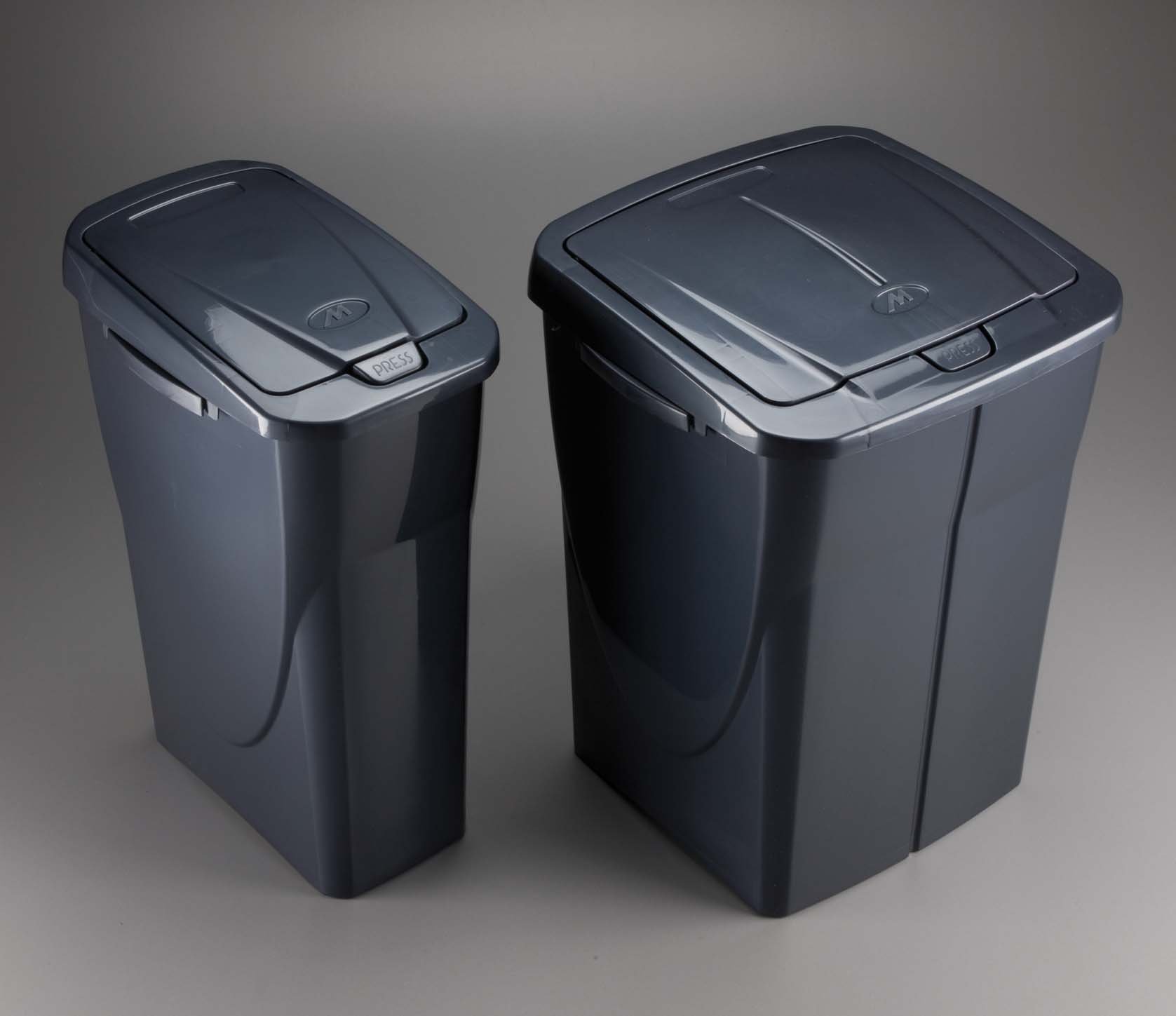 M-Home Ecobin 25 PLS8081-34 Plastic Waste Bin with Anthracite Lid 21.5 x 36 x 51 cm / 25 L