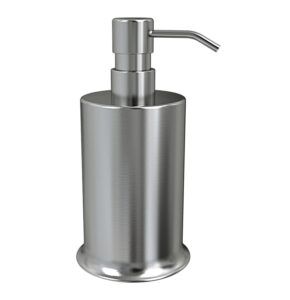 nu steel np6h newport collection liquid soap & lotion dispenser pump for bathroom or kitchen countertops, metal pewter finish, brushed stainless