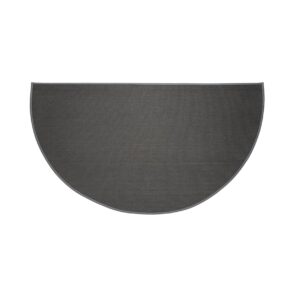 plow & hearth 27"x48" half round fireproof hearth rug | charcoal | 2 layer fiberglass fireplace mat | protect hardwood & carpet from sparks & embers