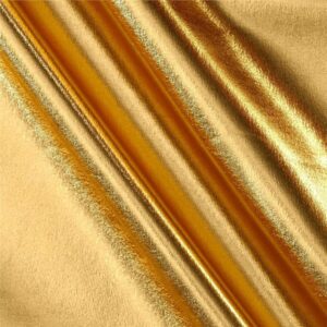 ak trading co. 60" wide foil lame knit metallic stretch spandex fabric (by the yard, gold)