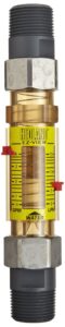 hedland h621-610-r ez-view flowmeter with sensor, polyphenylsulfone, for use with water, 1.0 - 10 gpm flow range, 1" npt male