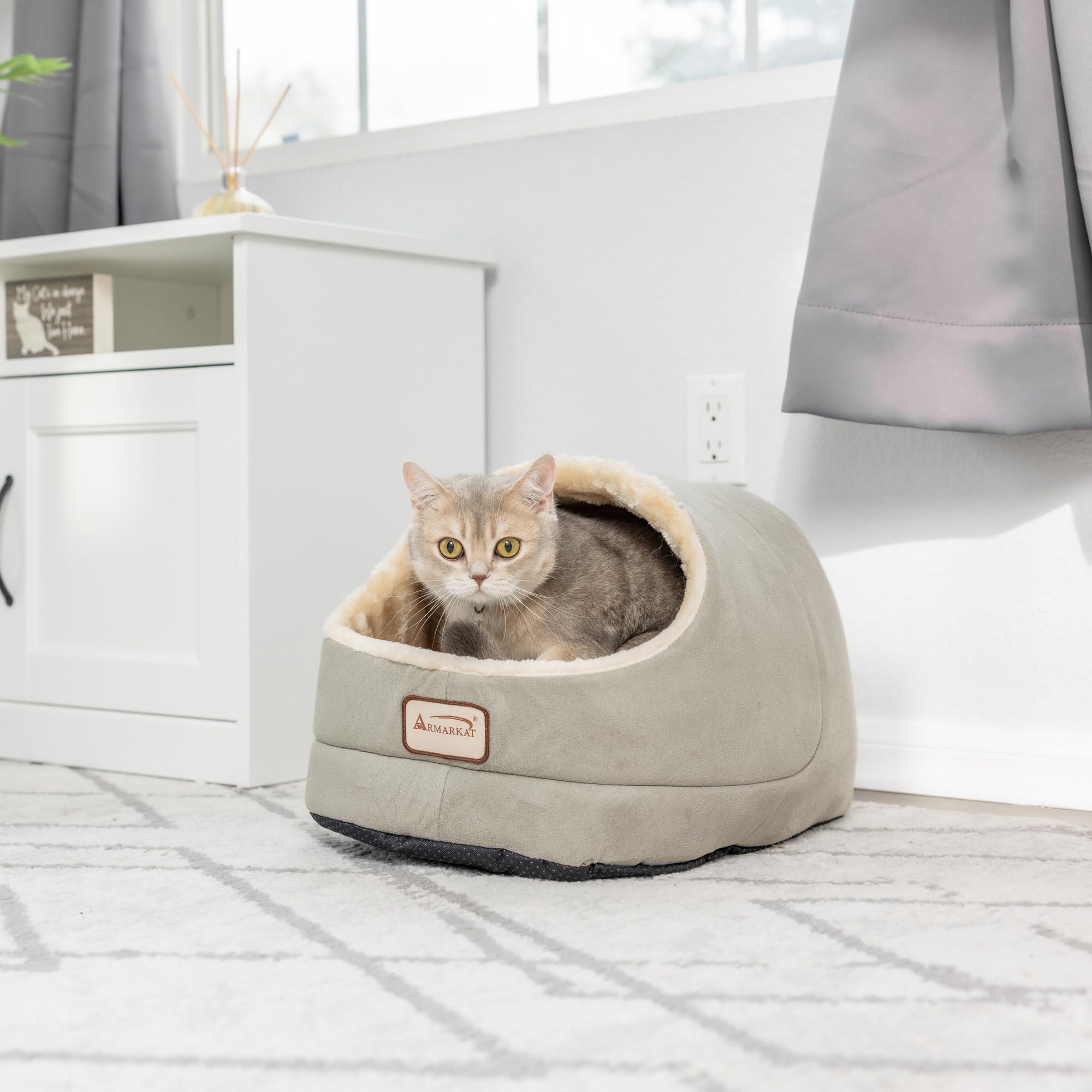 Armarkat Sage Green Cat Bed Size, 18-Inch by 14-Inch