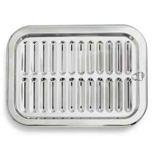 Sur La Table 12" x 9" Stainless Steel Broiler Pan includes Broiler Rack and Pan, Silver