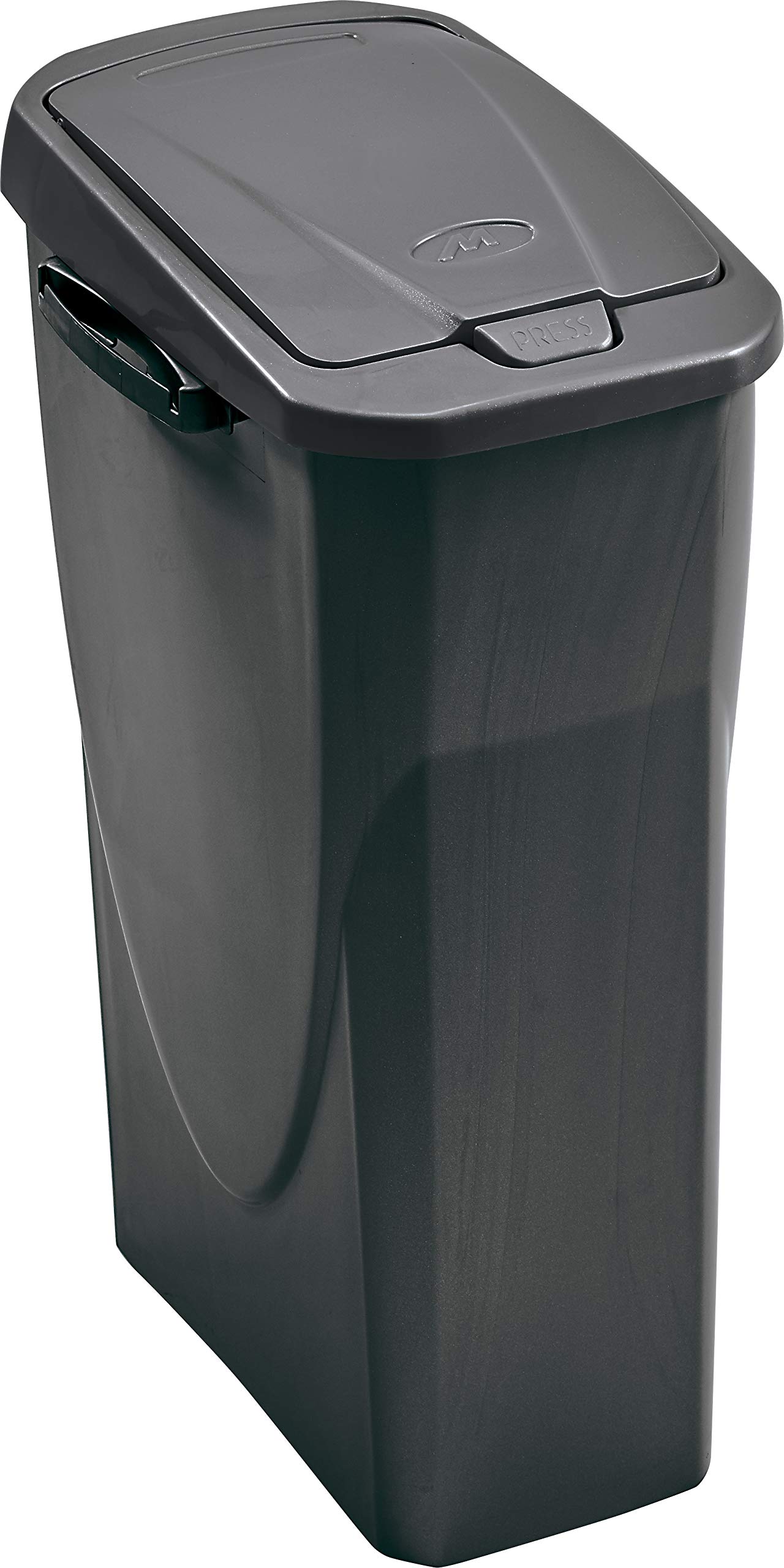 M-Home Ecobin 25 PLS8081-34 Plastic Waste Bin with Anthracite Lid 21.5 x 36 x 51 cm / 25 L