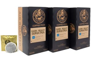 sumatra dark roast coffee pods- good as gold coffee (3 pack = 54 pods)