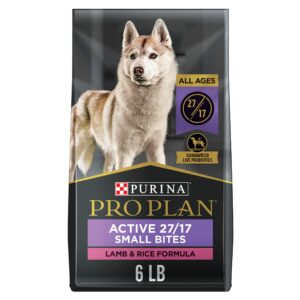 purina pro plan high protein, small bites dog food, sport 27/17 lamb & rice formula - 6 lb. bag