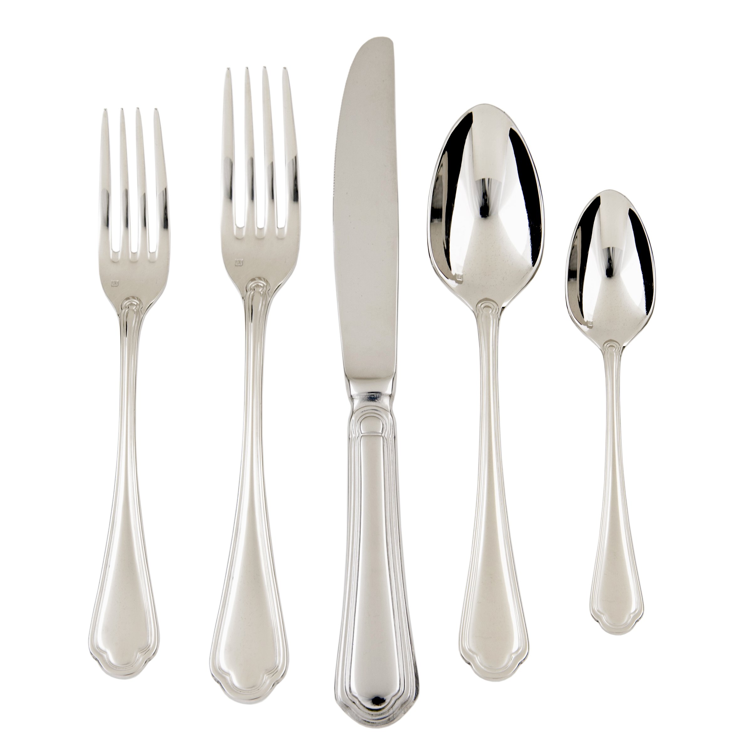 Fortessa Medici 18/10 Stainless Steel Flatware, 5 Piece Place Setting, Service for 1