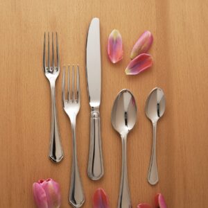 Fortessa Medici 18/10 Stainless Steel Flatware, 5 Piece Place Setting, Service for 1