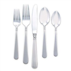 lenox dinnerware 69199 series pearl platinum flatware collection-pearl platinum teaspoon