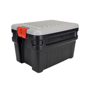 rubbermaid 1172-04-38 24 gal storage containerblack with gray lid