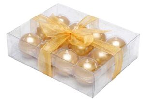 biedermann & sons metallic ball candles, box of 12, gold, 1.5-inch diameter