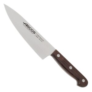 arcos atlantico series chef knife - 6" nitrum stainless steel blade with rosewood brown handle - elegant and durable design (7"). atlantico series. color brown