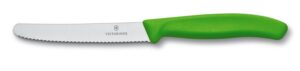 victorinox swiss classic 4-1/2-inch utility knife with round tip, green handle