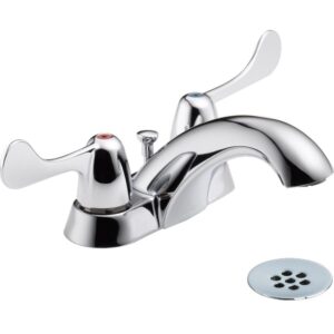 delta faucet commercial 2529lf-hdf classic two handle centerset bathroom , chrome, 3.44 x 13.00 x 3.44 inches