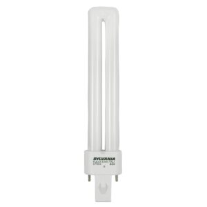 sylvania dulux 9w single compact fluorescent lamp, g23 2-pin base, 5000k daylight, 1 pack,white