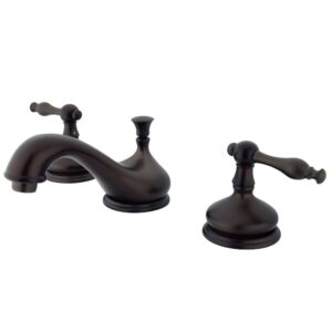 kingston brass elements of design es1165nl hot springs 2-handle 8' to 16' widespread lavatory faucet with brass pop-up, 5- 1/2', oil rubbed bronze