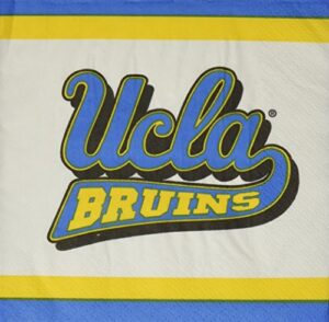 mayflower distributing company 24 count ucla beverage napkin, multicolor