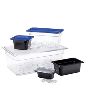 carlisle foodservice products cfs 10290u07 clear 10.38 x 6.38 x 0.88" topnotch universal handled lid, one-fourth size (case of 6)