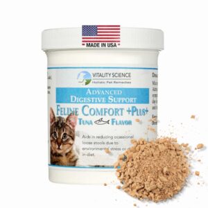 vitality science - feline comfort plus, extra drying digestive aid, gi support helps with vomiting and diarrhea, 100% additive free (liver, large)