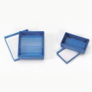 carolina blue box, holds 25 microscope slides