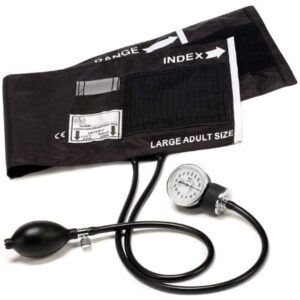 prestige medical 82-ob-blk adult aneroid sphygmomanometer, large, black