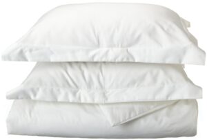 cotton blend soft, wrinkle resistant 2-piece twin duvet cover set, solid white