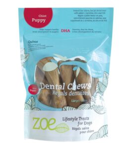 zoë puppy 8.9-ounce dental chew treats, large