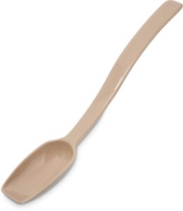 carlisle foodservice products plastic solid spoon, 9 inches, beige, (pack of 12)