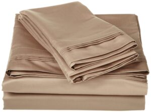 superior 1500 thread count 100% egyptian cotton, single ply, king/california king duvet cover set, solid, taupe