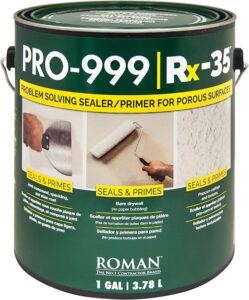 roman pro-999 rx-35 wallpaper primer and sealer - bonding primer for wallcoverings and home improvement, clear, water-based - 1 gallon (400 sq. ft.)