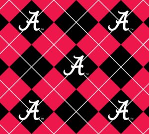 university of alabama diamonds polyester fleece fabric, crimson & black - sold by the yard