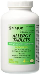 major pharmaceuticals chlorpheniramine maleate 4 mg anti-allergy tablets, 1000 count