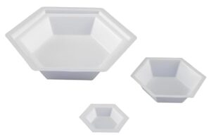 heathrow scientific hexagonal weigh boats, small-sized (6 ml capacity), anti-static, white, pack of 500