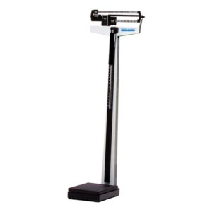 health o meter 450kl mechanical beam scale with height rod, capacity 500 lb, graduation 1/4 lb, 10-1/2" width x 14" depth platform