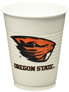 mayflower distributing company 8 count oregon state cups, 16 oz, multicolor