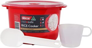 décor microsafe microwave steamer, 93.0 oz, red