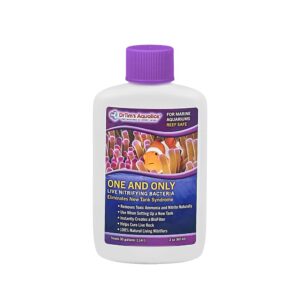 drtim's aquatics reef one & only nitrifying bacteria – for reef, nano and seahorse aquaria, new fish tanks, aquariums, disease treatment – h20 pure fish tank cleaner – removes toxins – 2 oz. (400)