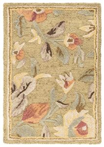 safavieh blossom collection 2' x 3' green/multi blm785a handmade floral premium wool accent rug