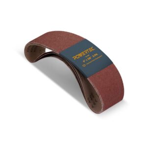 powertec 110683 4 x 36 inch sanding belts | 80 grit aluminum oxide belt sander sanding belt | sandpaper for belt and disc sander – 3 pack