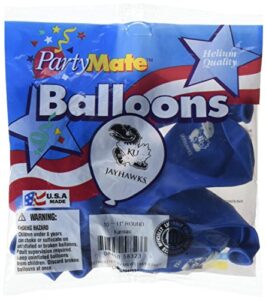 pioneer balloon company 10 count university of kansas latex balloon, 11", multicolor