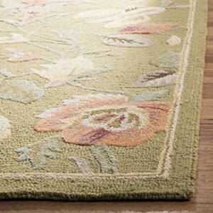 SAFAVIEH Blossom Collection 2' x 3' Green/Multi BLM785A Handmade Floral Premium Wool Accent Rug