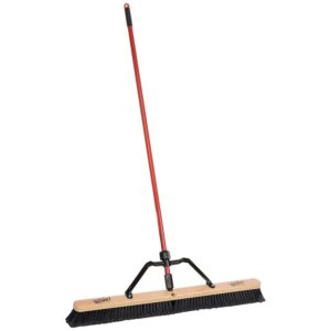 libman black recycled pet heavy duty push broom with handle