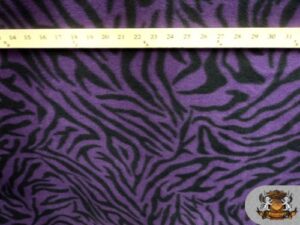 fleece fabric printed animal print *purple zebra* fabric by the yard