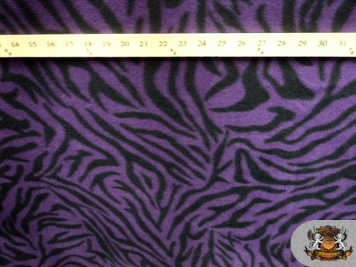 Fleece Fabric Printed Animal Print *Purple Zebra* Fabric by The Yard