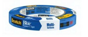 3m scotch-blue 2090 safe-release crepe paper multi-surfaces painters masking tape, 27 lbs/in tensile strength, 60 yds length x 3/4" width, blue