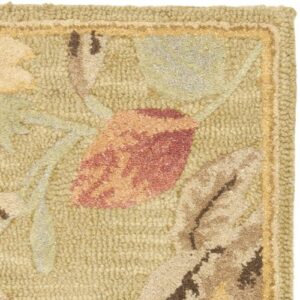 SAFAVIEH Blossom Collection 2' x 3' Green/Multi BLM785A Handmade Floral Premium Wool Accent Rug