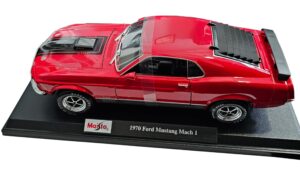 maisto 1970 ford mustang mach 1 special edition 1/18 diecast red/black car #31453